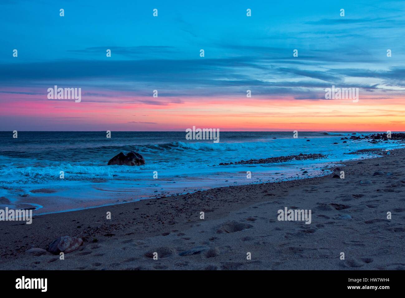 Winter Sunset in Montauk Point Stock Photo - Alamy
