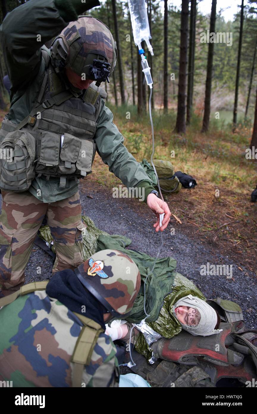 France, Tarn, Castres, In the Sidobre, combat exercises military ...