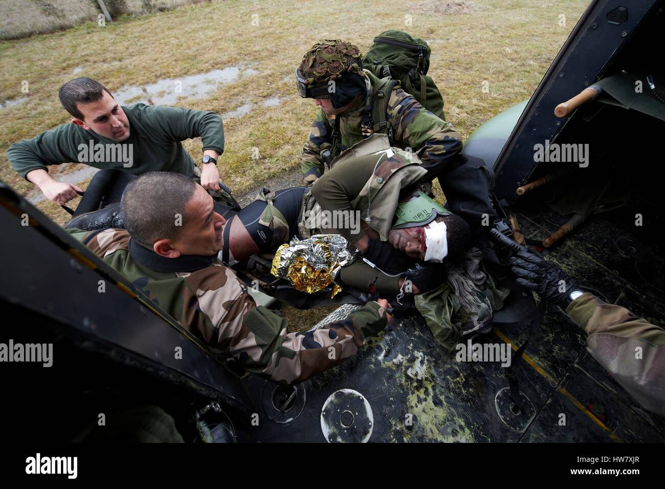 France, Tarn, Castres, In the Sidobre, combat exercises military ...