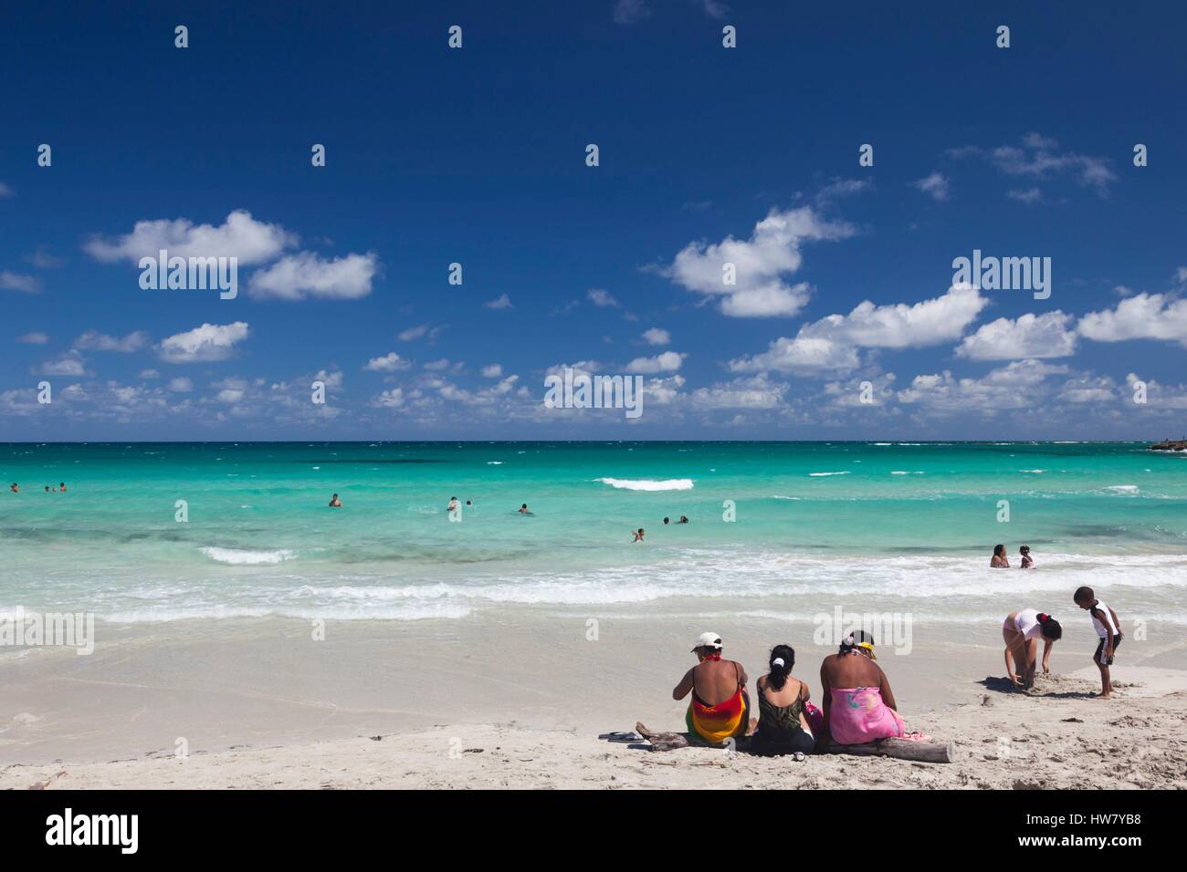Cuba, Havana Province, Playas del Este, Playa Jibacoa beach, pier Stock ...