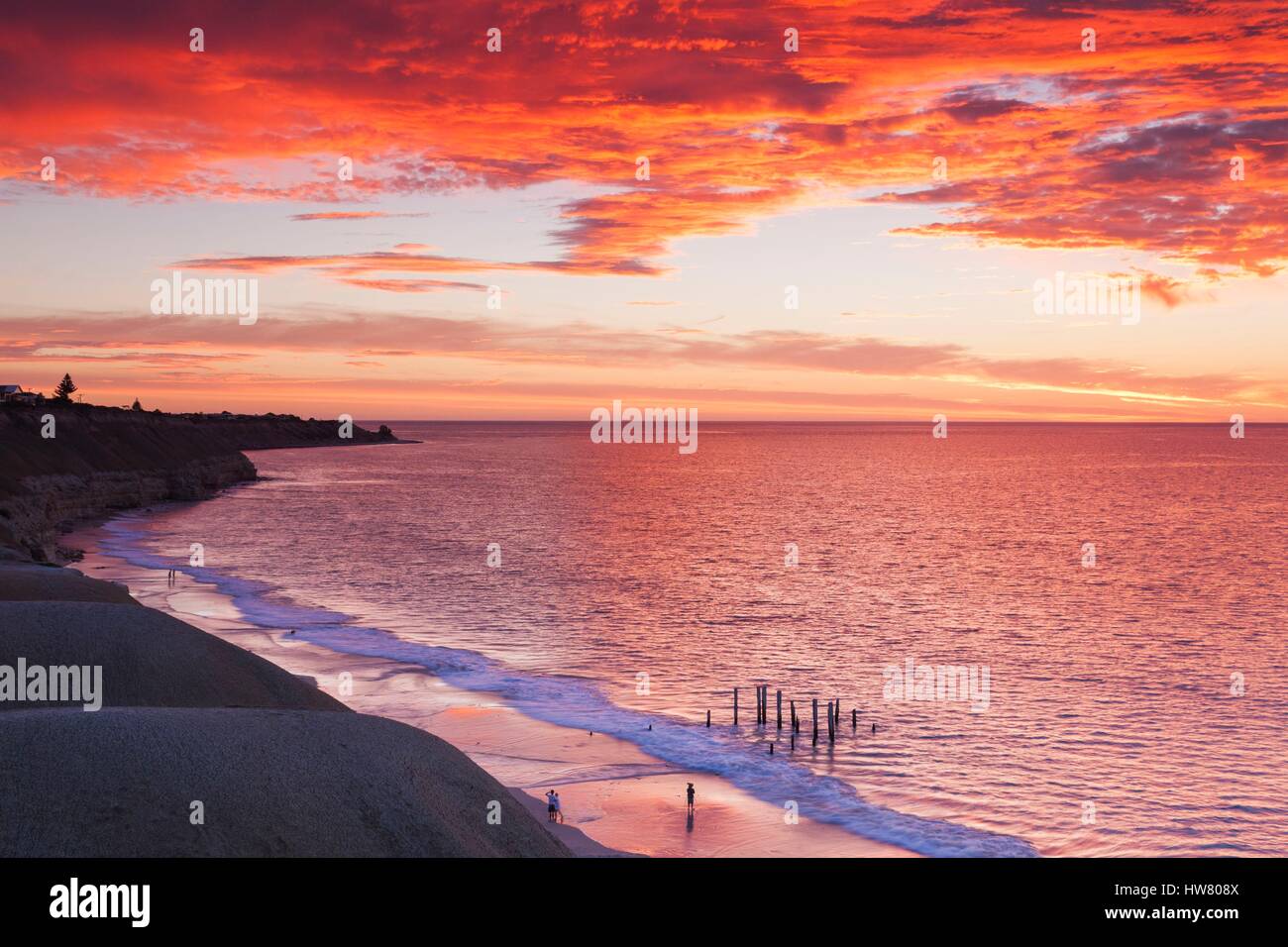 Australia, South Australia, Fleurieu Peninsula, Port Willunga, sunset ...