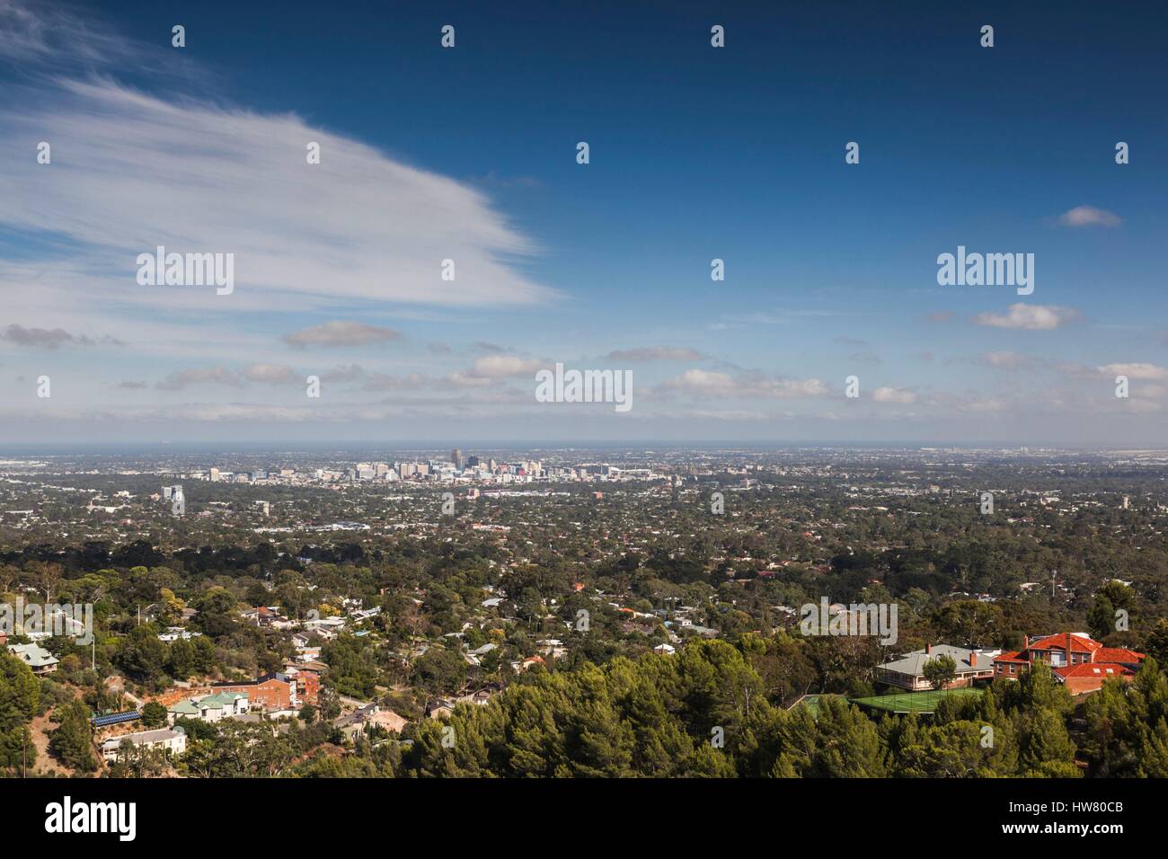 Australia, South Australia, Adelaide Hills, Crafers, elevated skyline ...