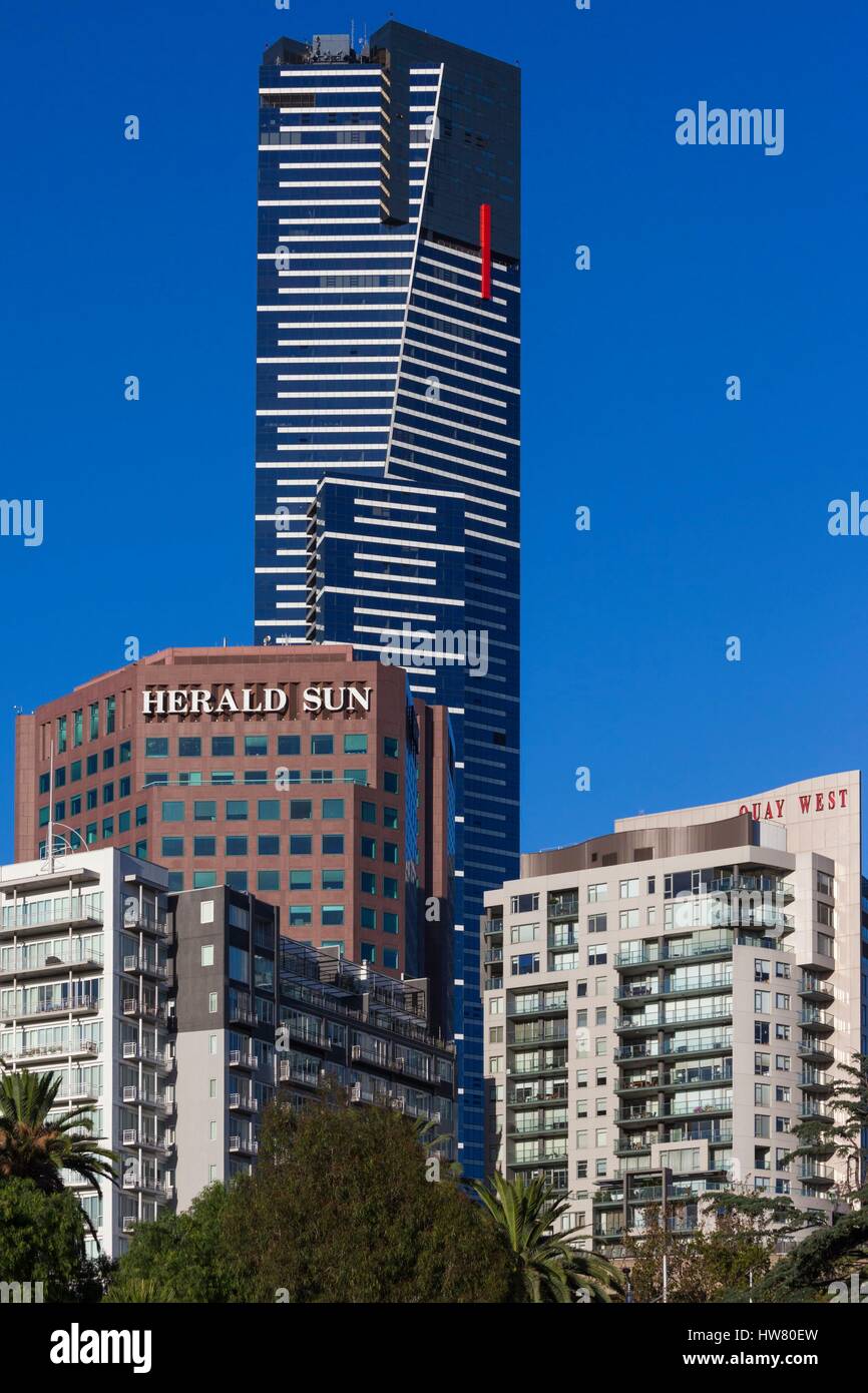Australia, Victoria, Melbourne, Southbank, Eureka Tower, morning Stock ...