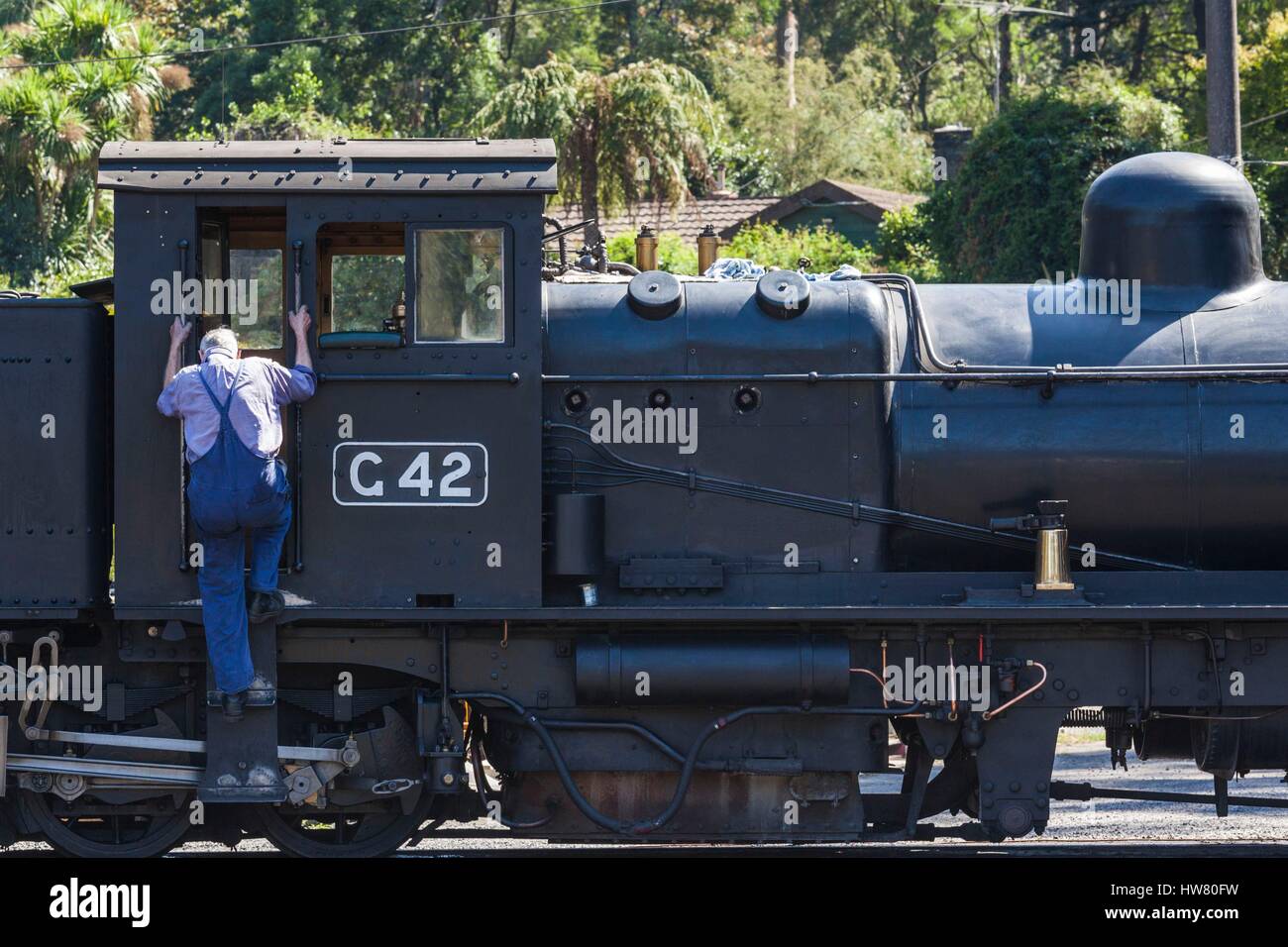 Australia, Victoria, The Dandenong Ranges, Belgrave, Puffing Billy steam train Stock Photo - Alamy