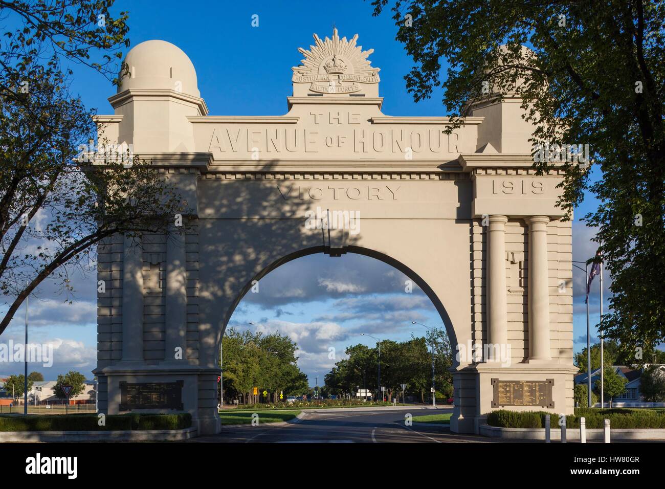 Australia, Victoria, Ballarat, Arch of Victory, Remebrance Drive Stock ...