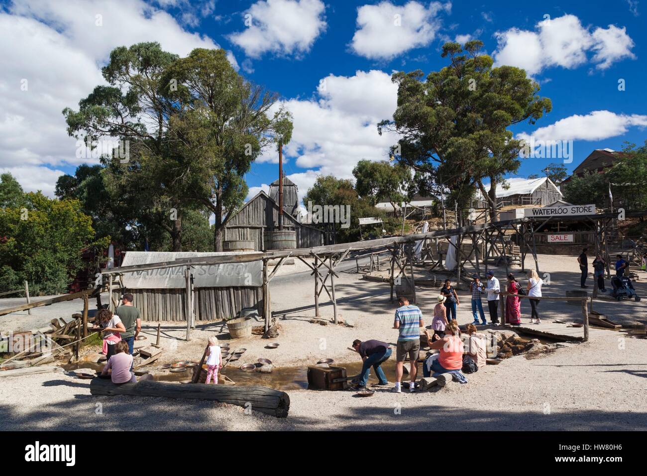Australia, Victoria, Ballarat, Sovereign Hill, recreated 1860s-era gold ...