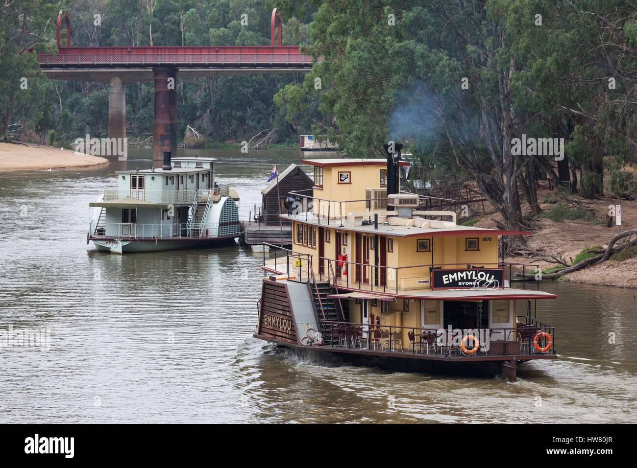 Australia, Victoria, Echuca, Historic Port of Echuca, Murray River ...