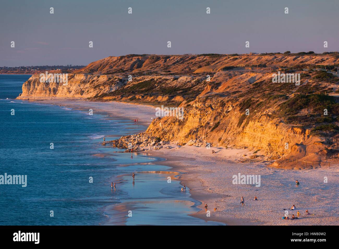 Australia, South Australia, Fleurieu Peninsula, Port Willunga, sunset ...