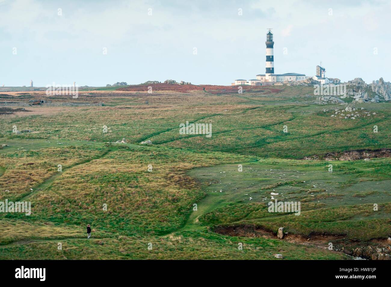 France, Finistère, The island of Ouessant, the lighthouse Créac'h Stock ...