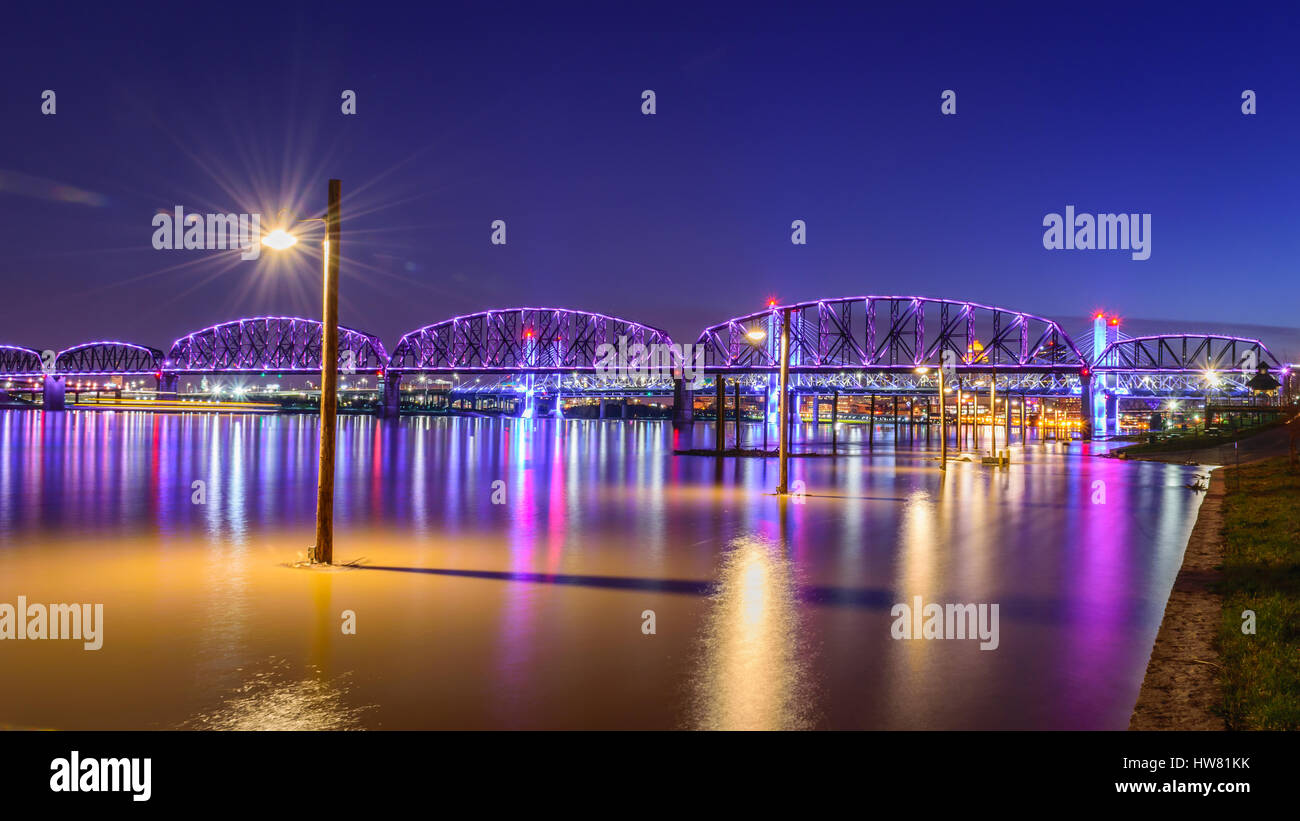 The Big Four Bridge, built in 1895, was a railroad bridge spanning the ...