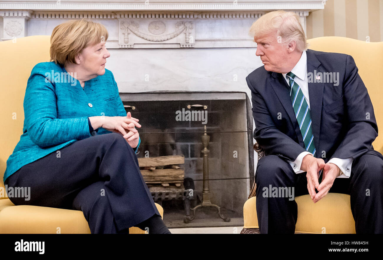 Washington, US. 17th Mar, 2017. German chancellor Angela Merkel (L ...