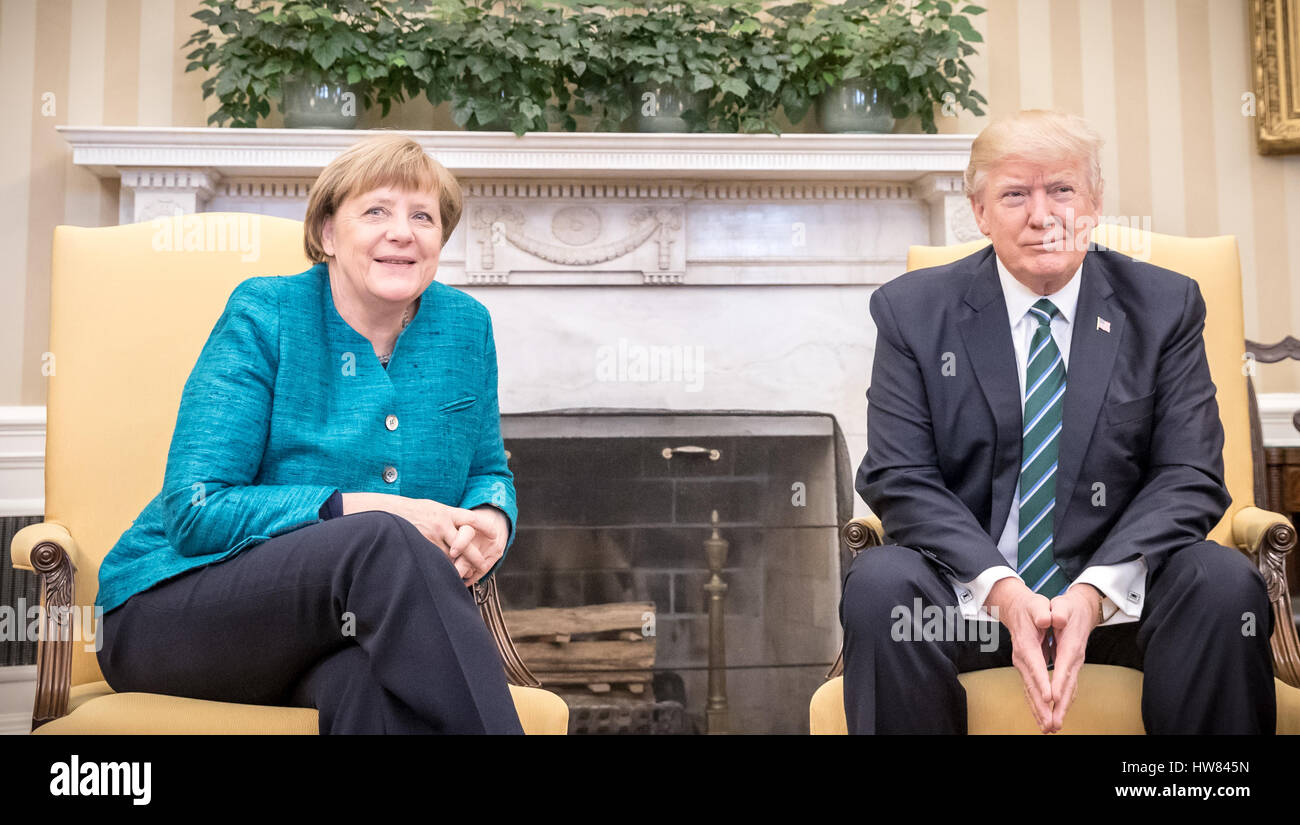 Washington, US. 17th Mar, 2017. German chancellor Angela Merkel (L ...