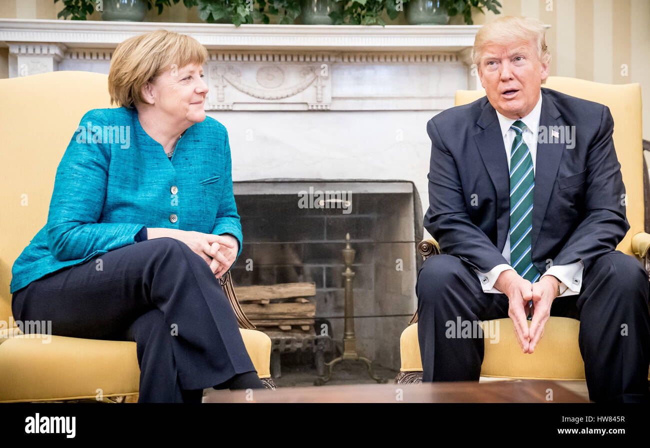 Washington, US. 17th Mar, 2017. German chancellor Angela Merkel (L ...