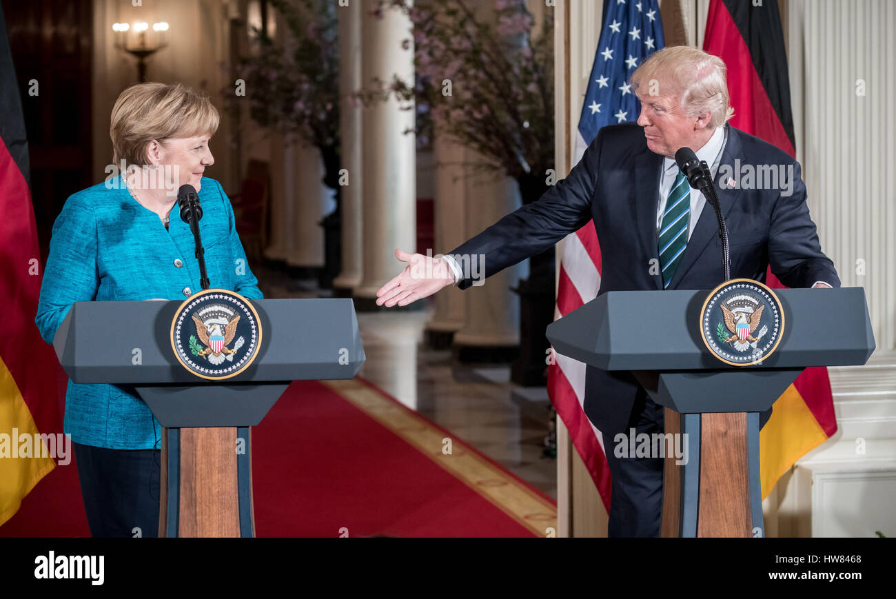 Washington, US. 17th Mar, 2017. German chancellor Angela Merkel (L ...