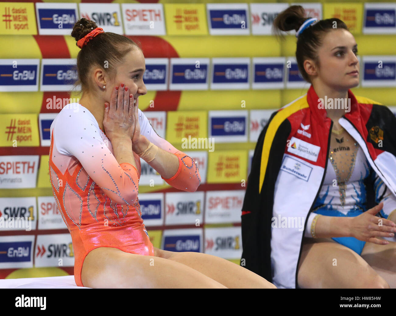 Stuttgart, Germany. 18th Mar, 2017. Tabea Alt from Germany (L ...