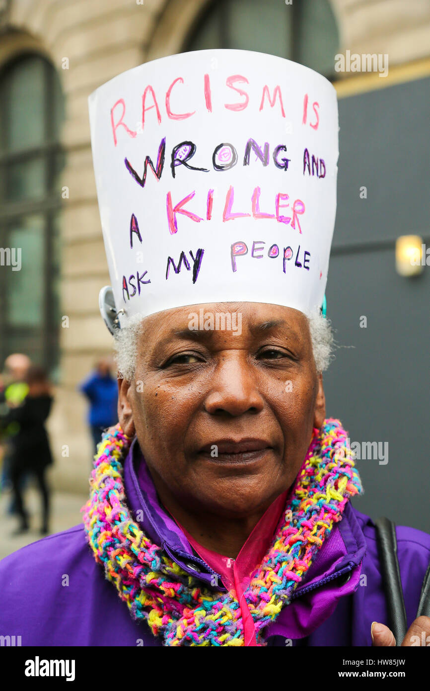 London. UK 18 Mar 2017 - Hundreds of people take part in London on UN ...