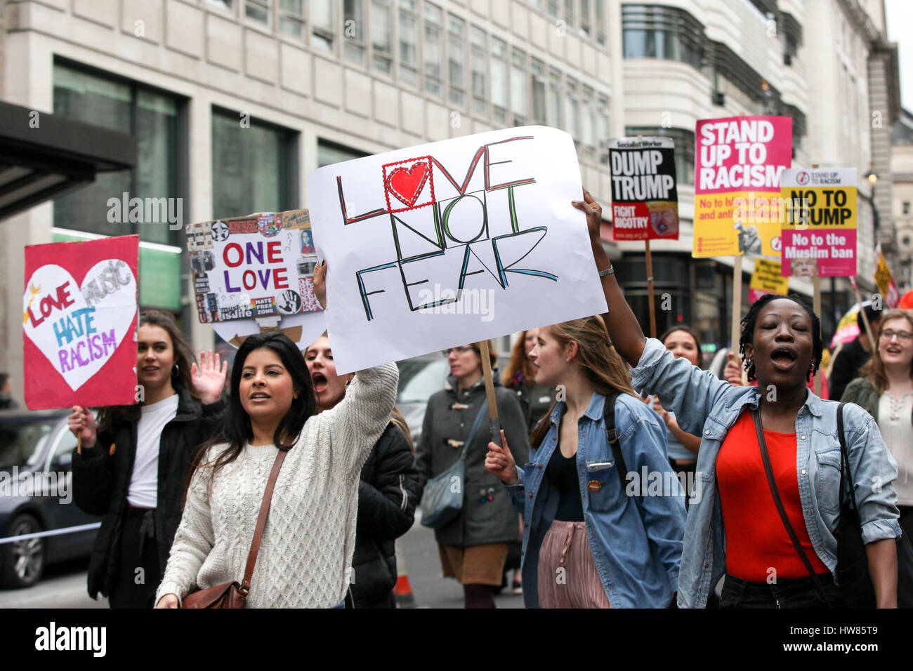 London. UK 18 Mar 2017 - Hundreds of people take part in London on UN ...