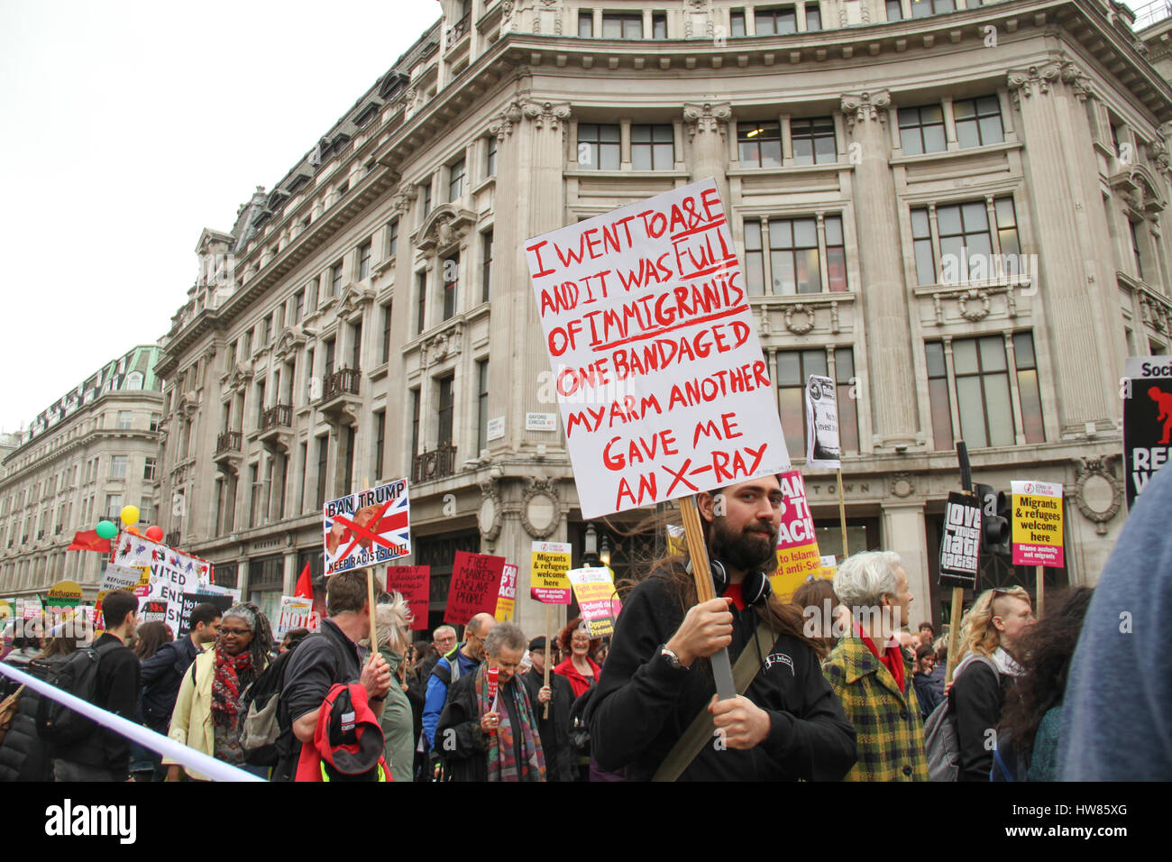 London, UK. March 18, 2017: Thousands of demonstrators , participate in ...