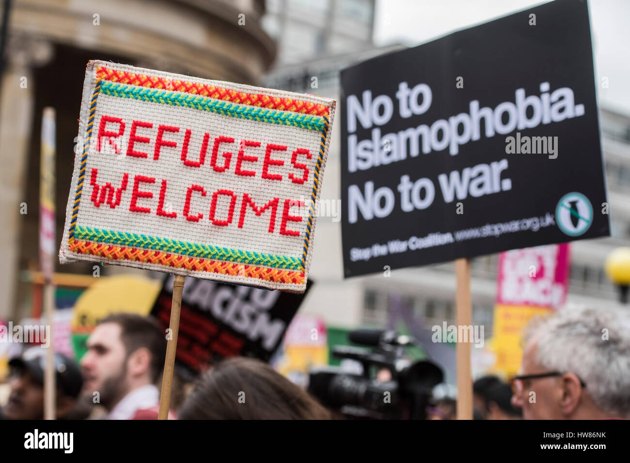 London, UK. 18th March, 2017. A march against racism, organised by ...