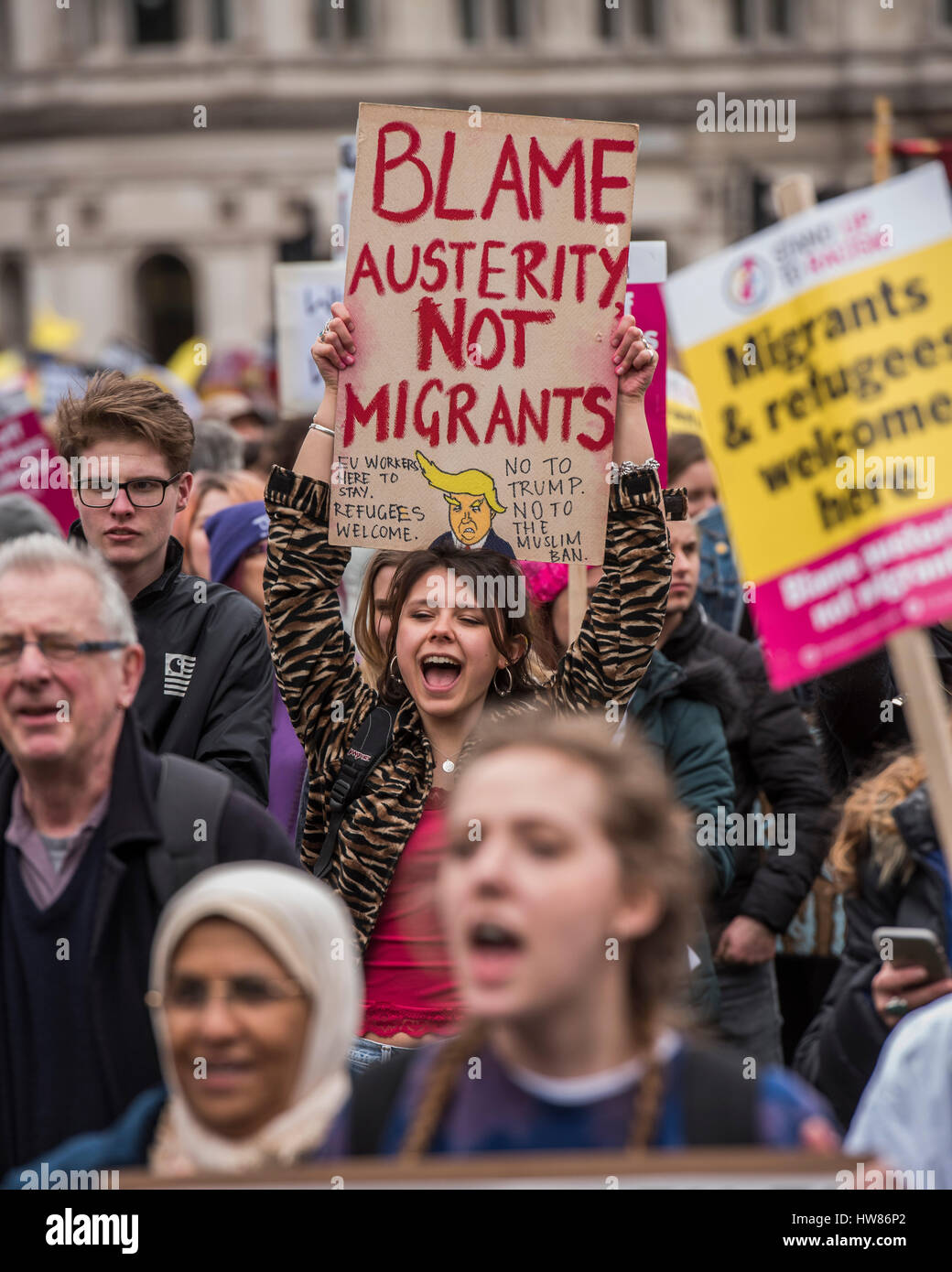 London, UK. 18th March, 2017. A march against racism, organised by ...