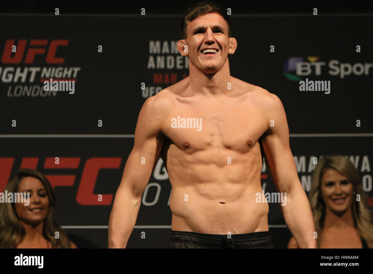 Scott Askham weighs in at 185 during UFC London: Weigh Inns at O2 Arena ...