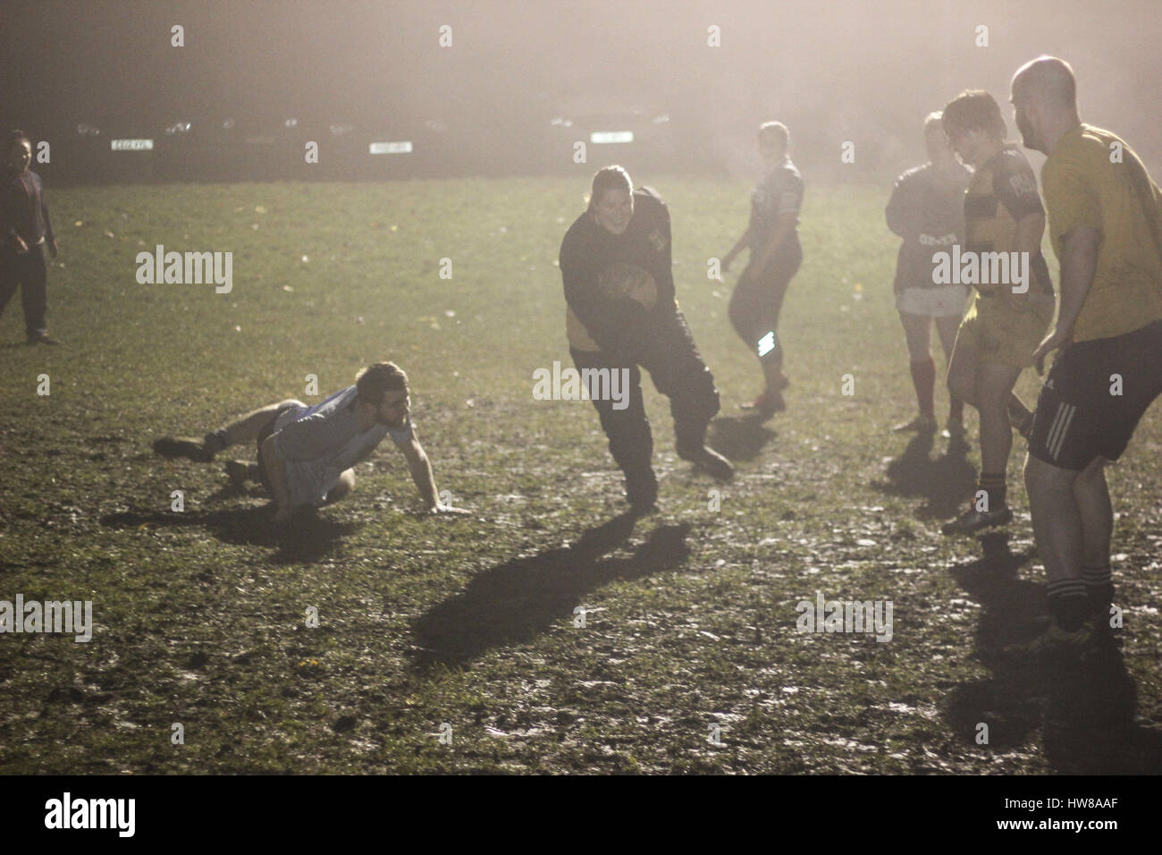Pontyclun Rugby Club, South Wales, Half-time and training session at ...
