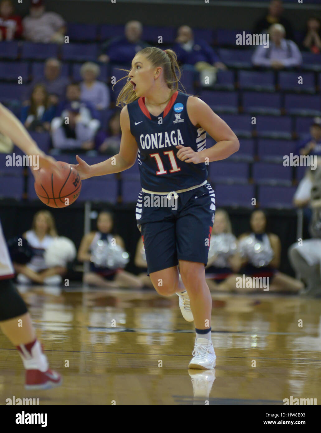 Seattle, WA, USA. 18th Mar, 2017. Gonzaga point guard Laura Stockton ...