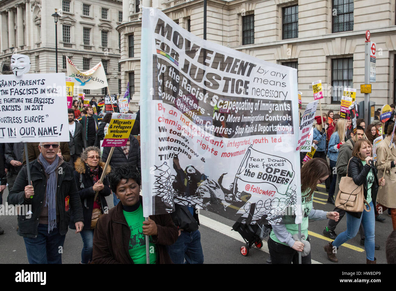 London, UK. 18th March, 2017. Thousands of demonstrators representing ...