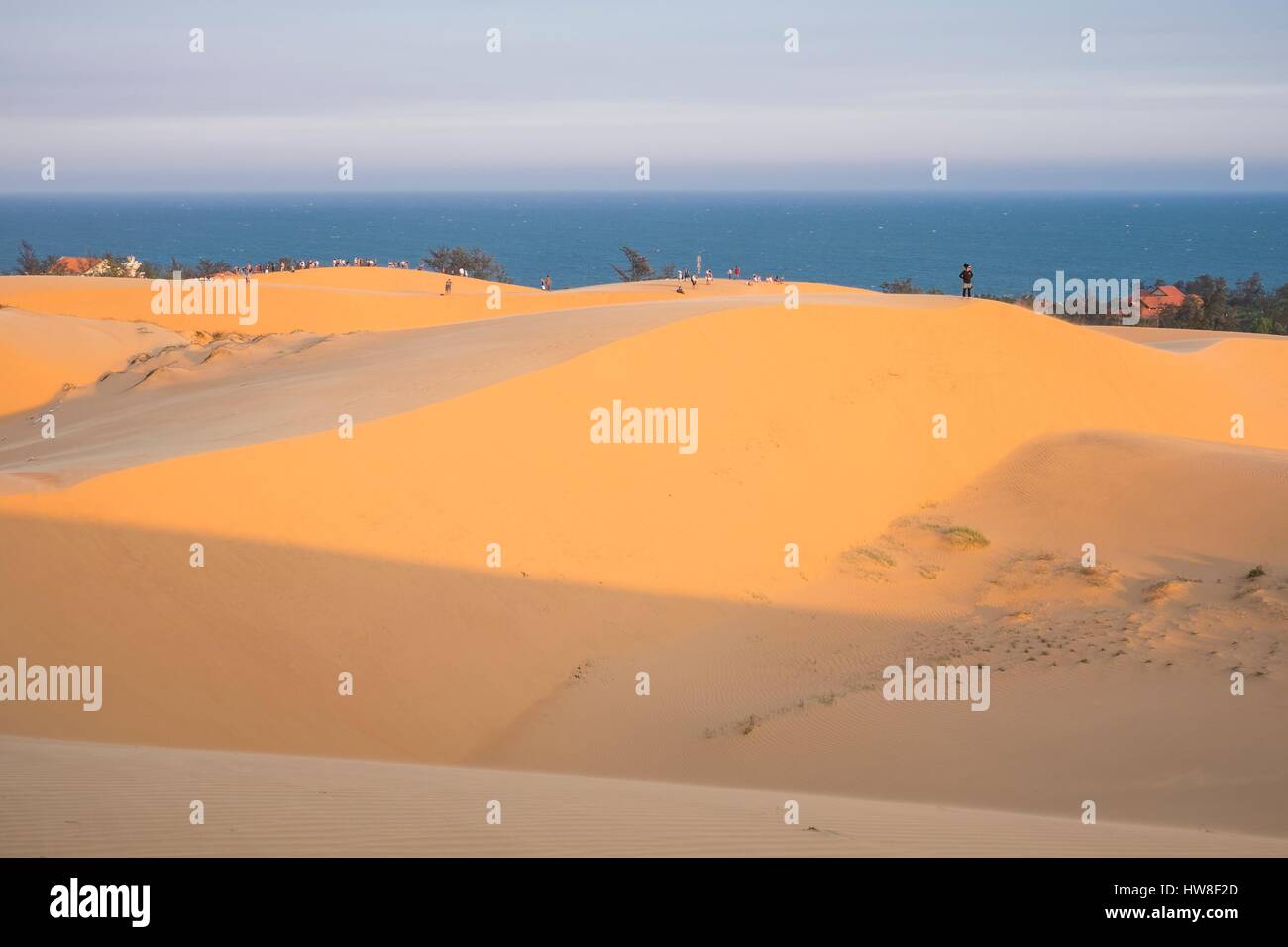 Vietnam, South Central Coast region, Mui Ne fishing village, sand dunes ...
