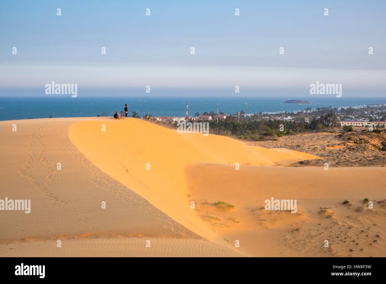Vietnam, South Central Coast region, Mui Ne fishing village, sand dunes ...
