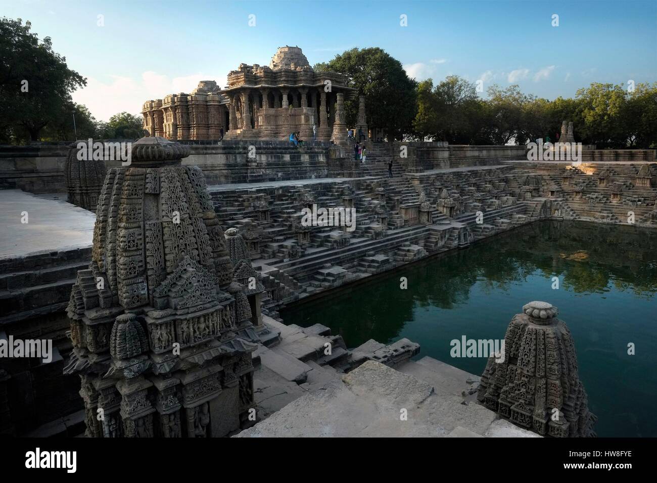 India, Gujarat State, Modhera, the Sun Temple or Surya Temple at ...