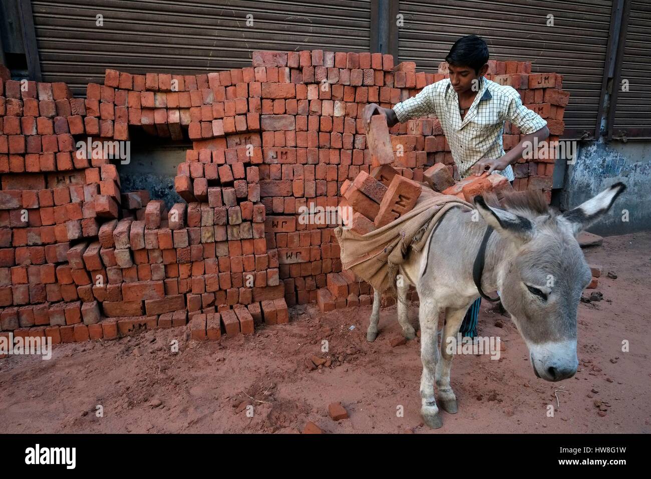 Worker carrying brick hi-res stock photography and images - Alamy