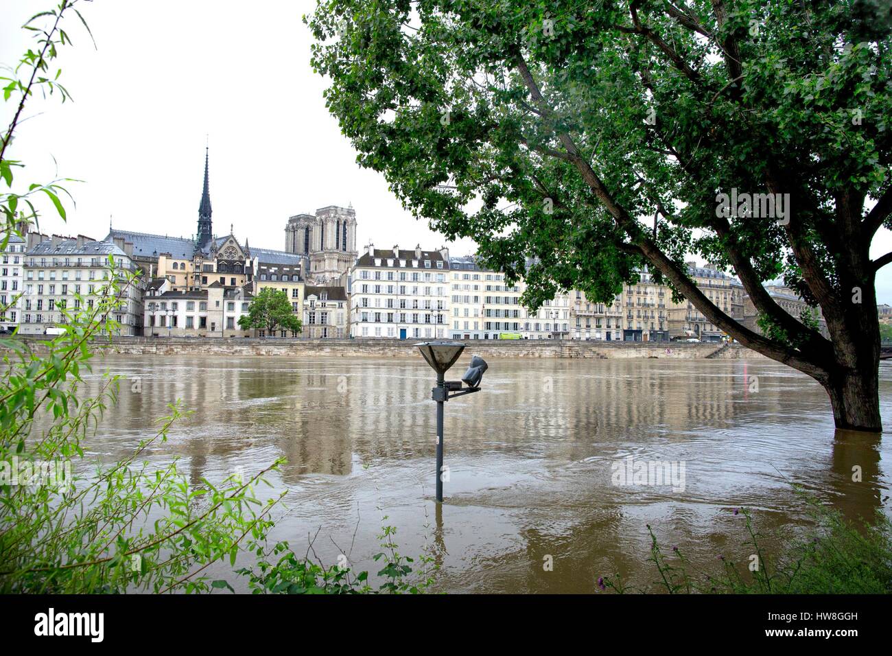 France, Paris, area listed as World Heritage by UNESCO, the flood of ...