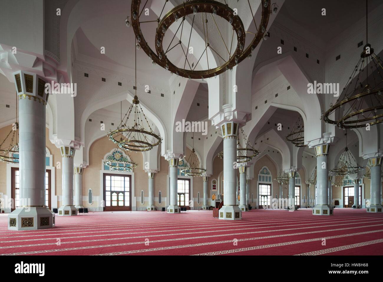Qatar, Doha, Abdul Wahhab Mosque, The State Mosque of Qatar, interior ...