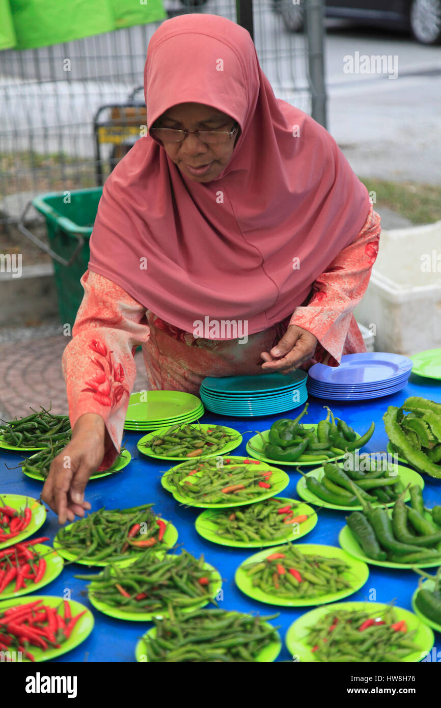 Malaysia, Kuala Lumpur, Bangsar Baru, Sunday Market, food, people ...