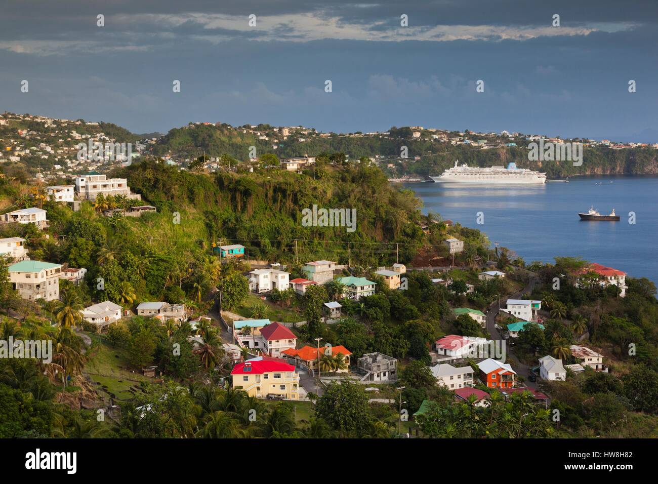 St. Vincent and the Grenadines, St. Vincent, Kingstown, elevated city ...