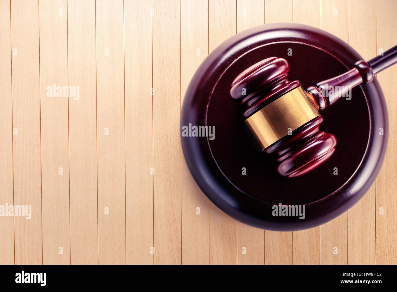 Wooden gavel and block closeup in toning Stock Photo - Alamy