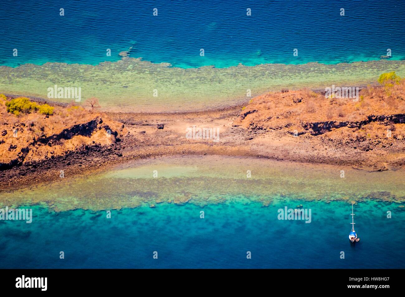 France, Mayotte island (French overseas department), the lagoon and the ...