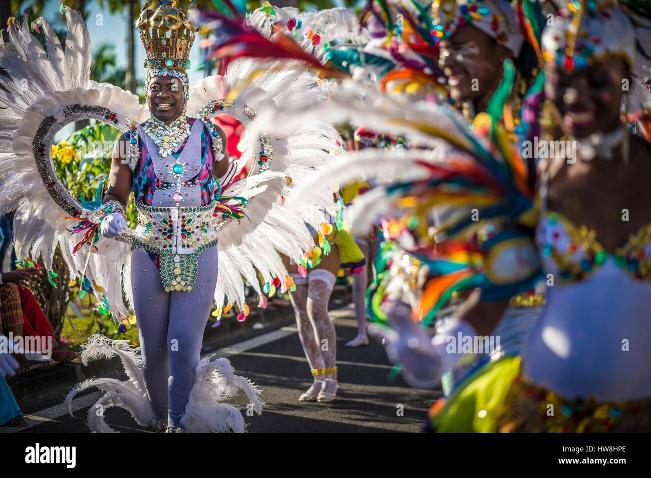 France, Guadeloupe, Grande Terre, Pointe a Pitre, dancer of Pikanga ...