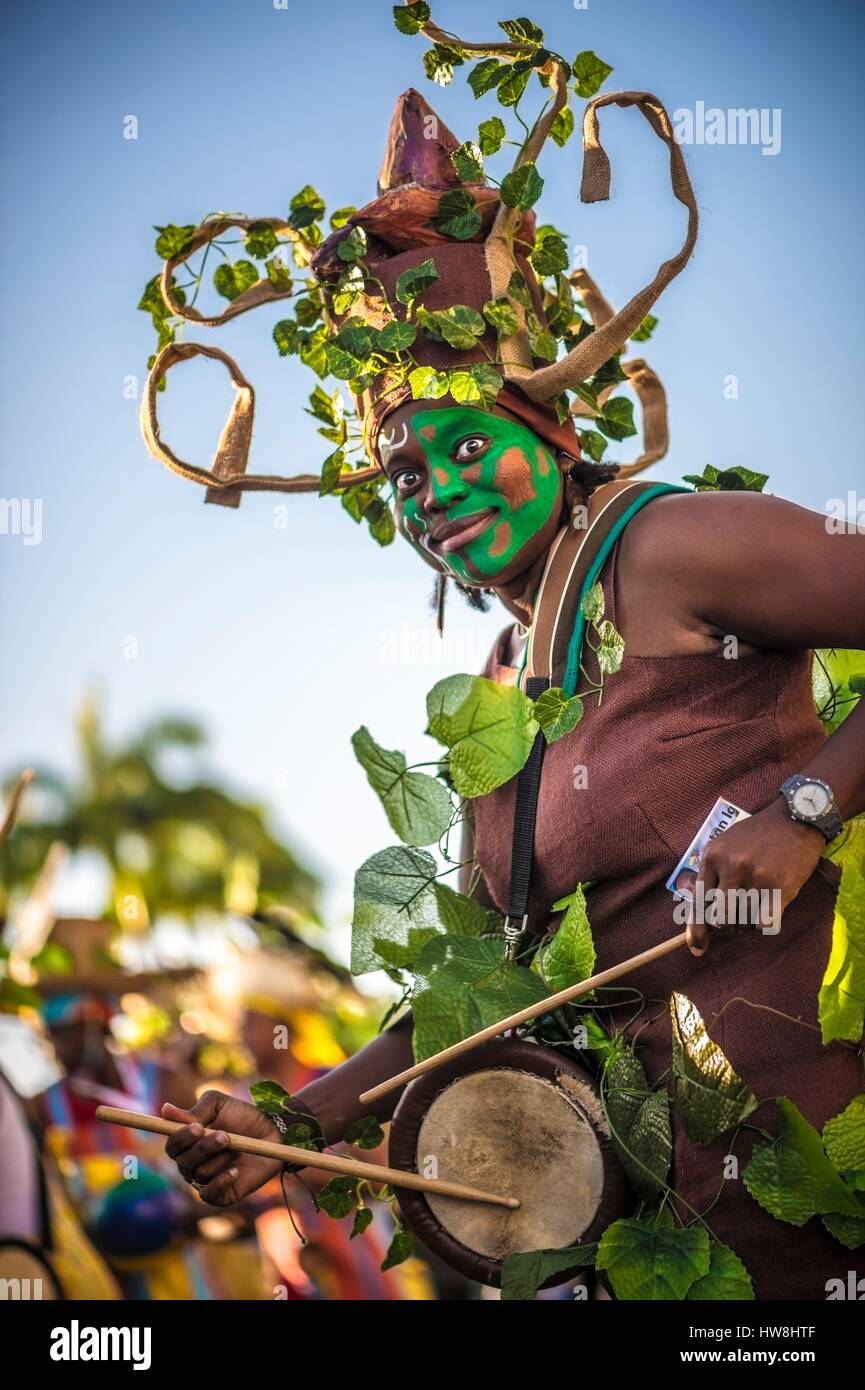 France, Guadeloupe, Grande Terre, Pointe a Pitre, portrait of a ...