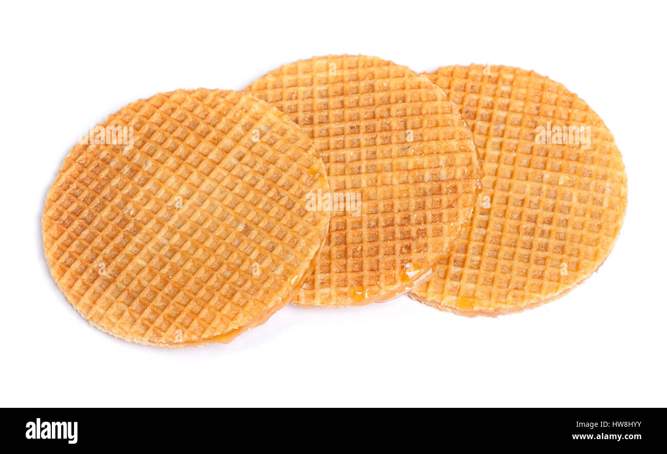 Round wafers isolated on white background Stock Photo - Alamy