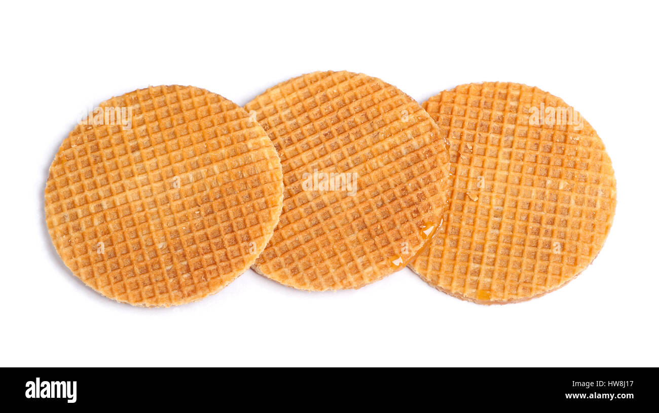 Round wafers isolated on white background Stock Photo - Alamy