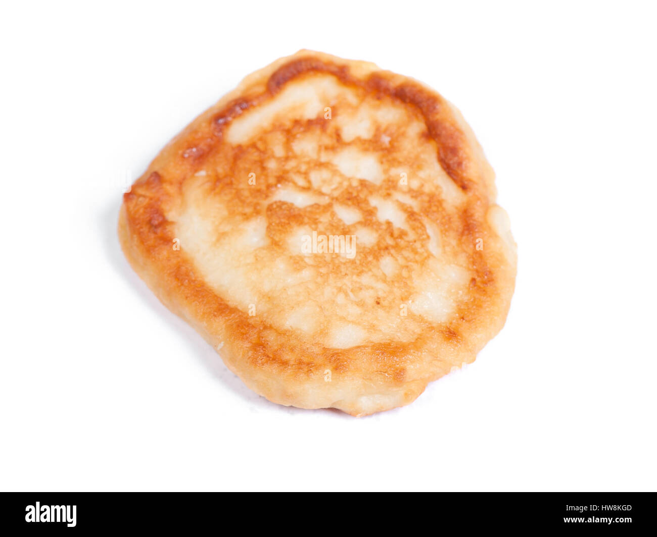 One pancake isolated on white background Stock Photo - Alamy