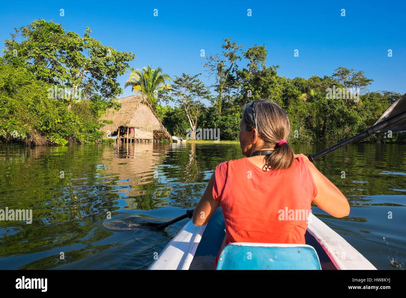 Guatemala, Izabal department, Rio Dulce river, kayaking Stock Photo - Alamy