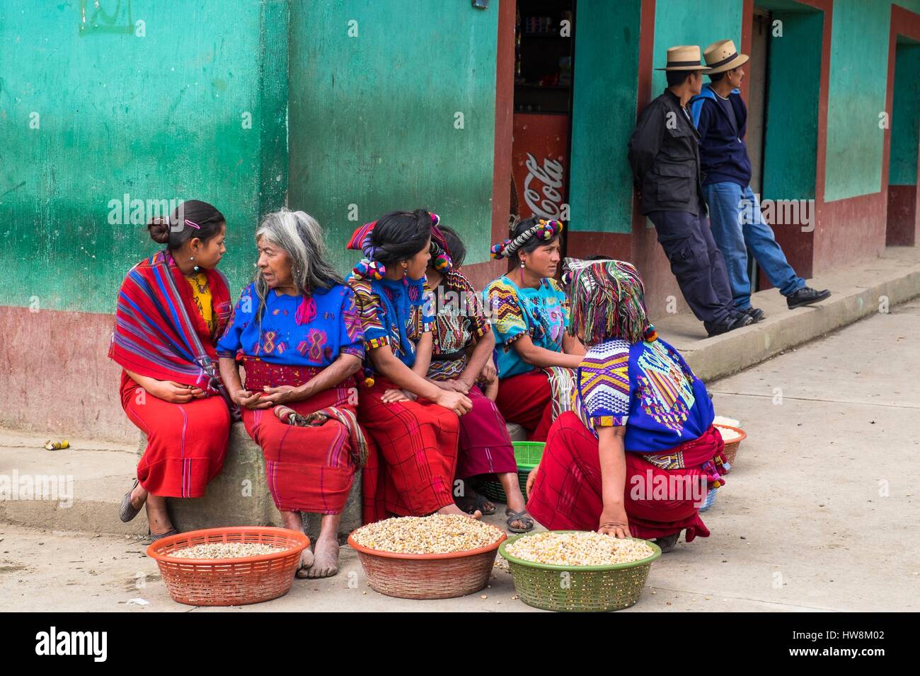 Guatemala, Quiche department, Nebaj, Ixil Mayan village, nestled in the ...