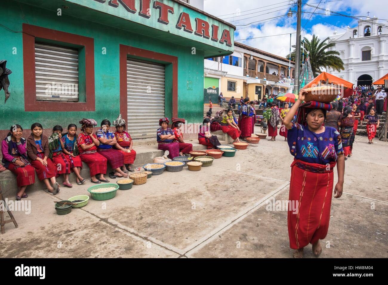 Guatemala, Quiche department, Nebaj, Ixil Mayan village, nestled in the ...