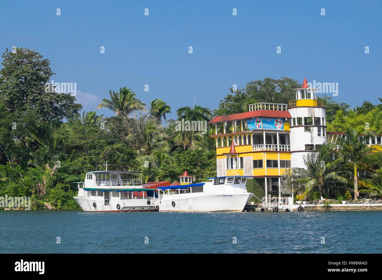 Guatemala, Izabal department, Livingston, village on the edge of the ...