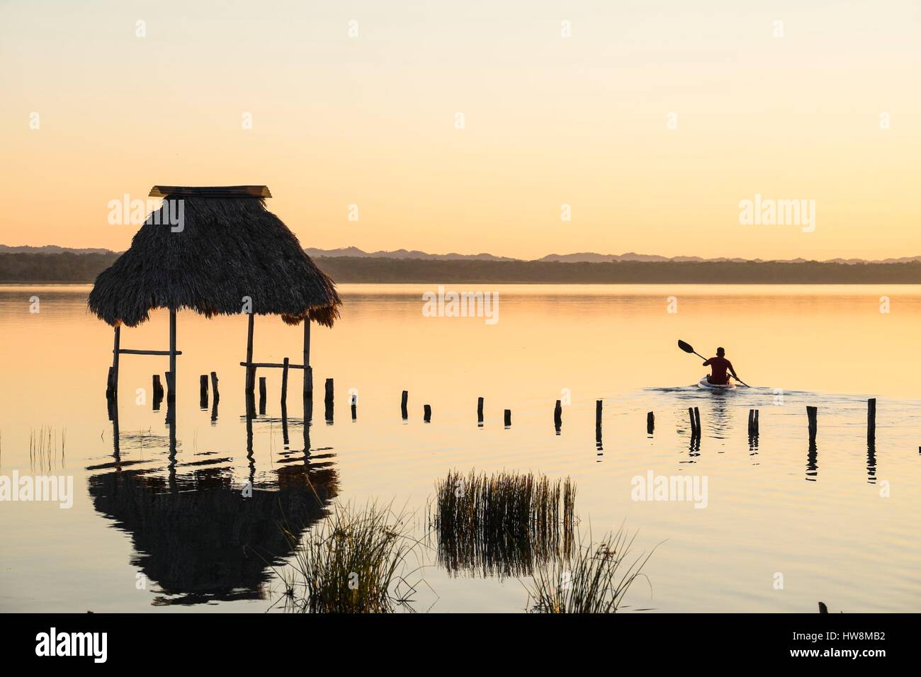 Guatemala, Peten department, El Remate, little village on the east side ...