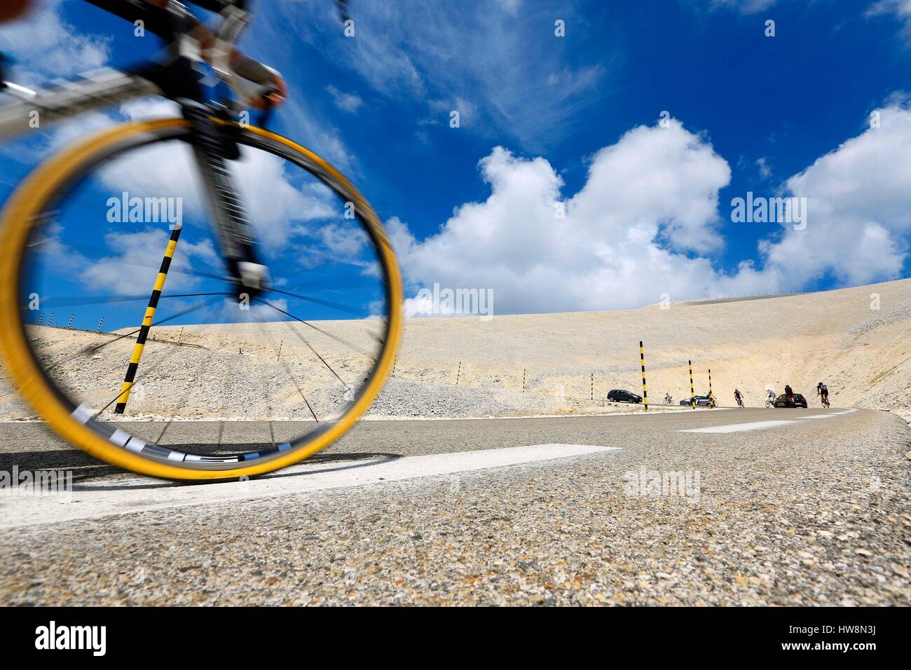 France, Vaucluse, Mont Ventoux, Col storms, D974, south side Stock ...