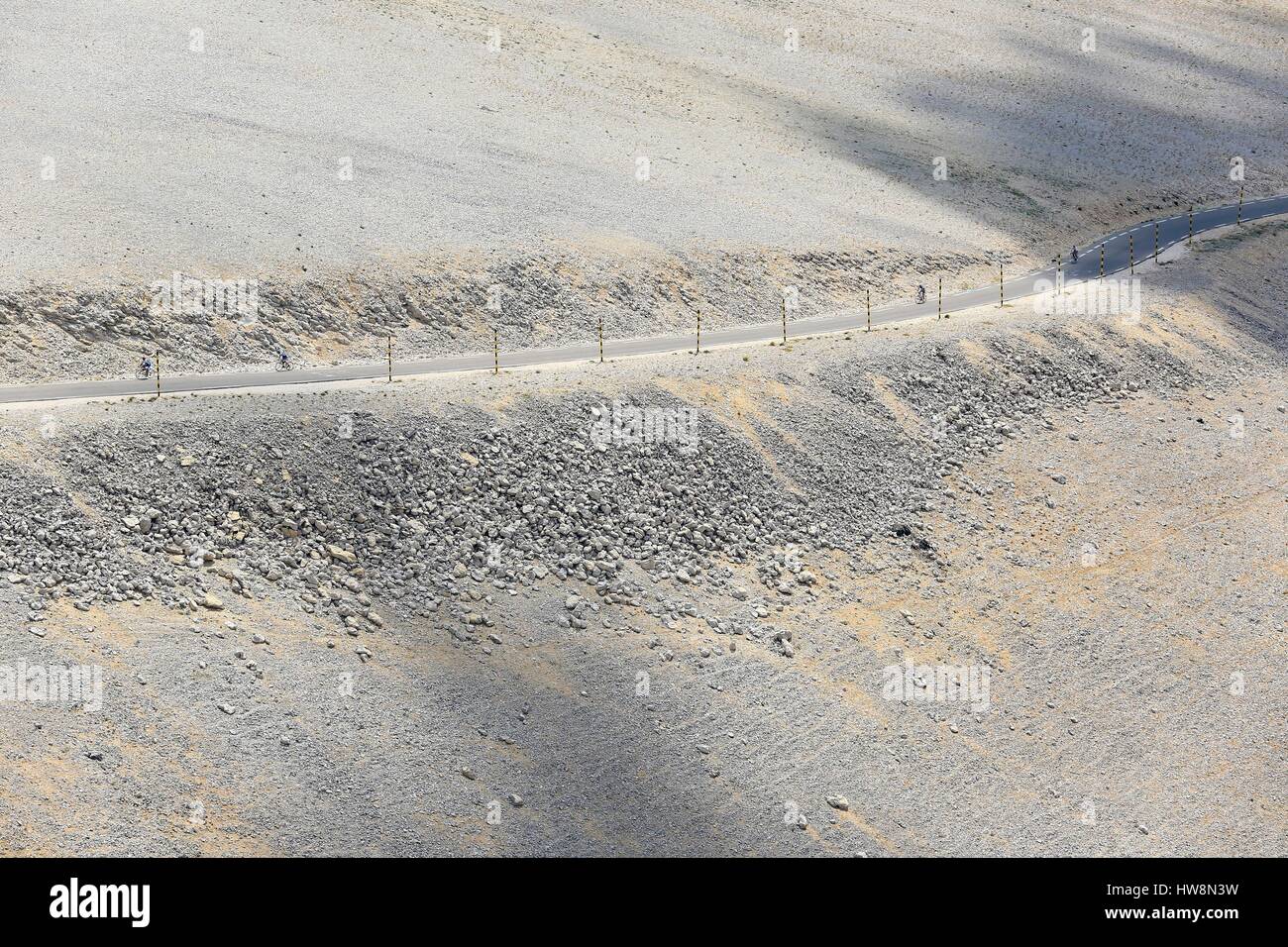 France, Vaucluse, Mont Ventoux, Col storms, D974, south side Stock ...